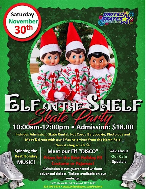Elf On the Shelf Skate Party, United Skates of America Roller Skating ...