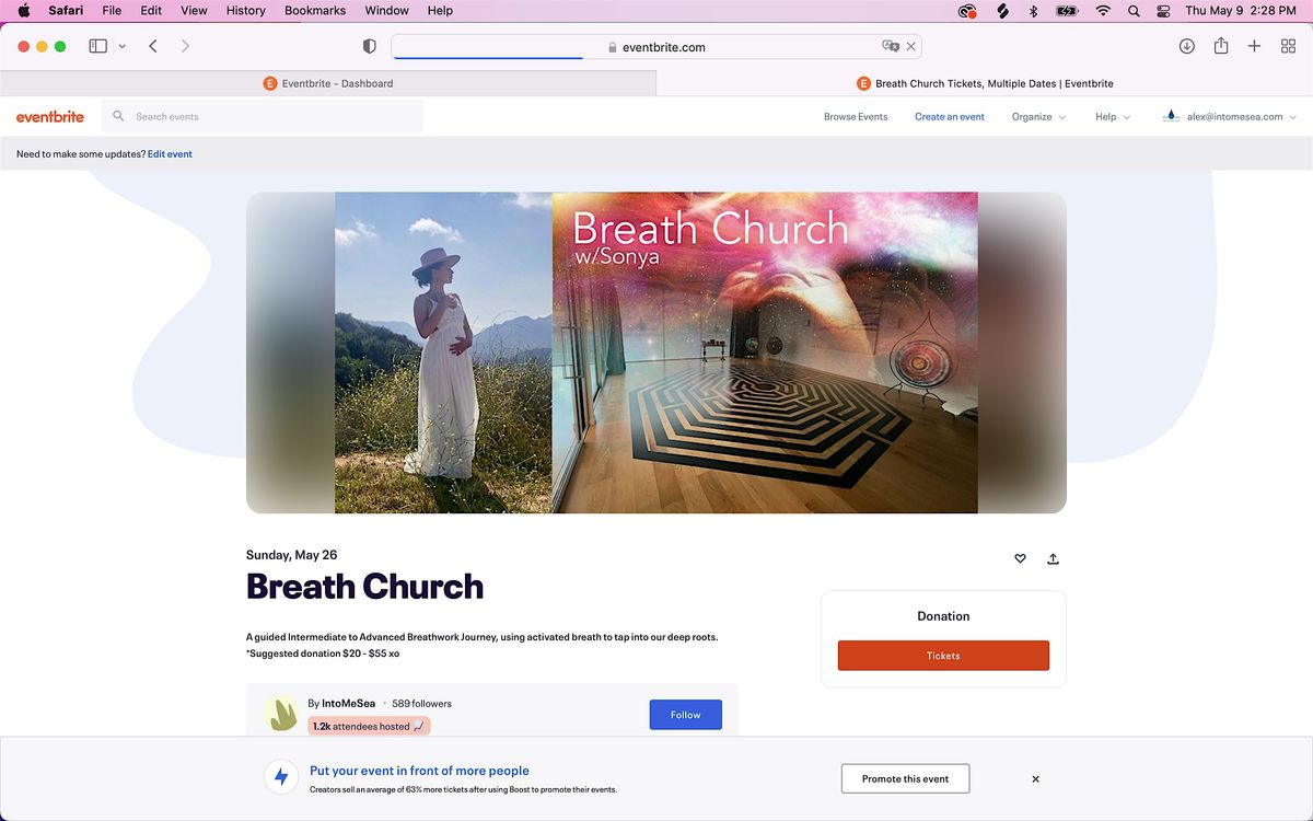 Breath Church with Sonya, IntoMeSea, Santa Monica, 27 June to 27 October | AllEvents