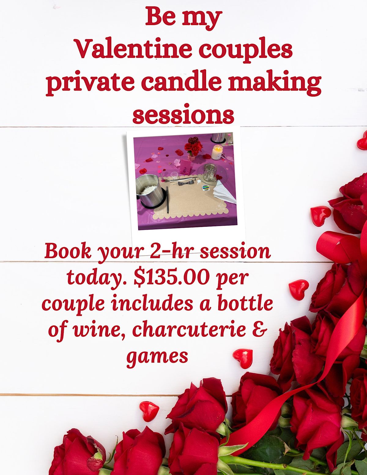 Be my Valentine couples private candle making session, M.I.Y Creative ...