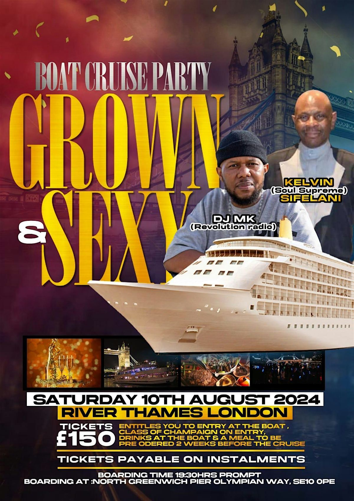 Grown And Sexy Boat Cruise Party River Thames London 10 August To 11 August Allevents