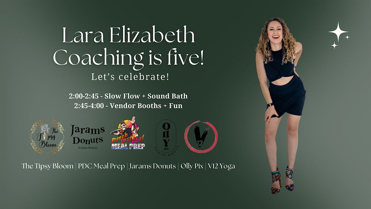 Lara Elizabeth Coaching is Five!, V12 Yoga, Dallas, 23 June 2024 | AllEvents.in