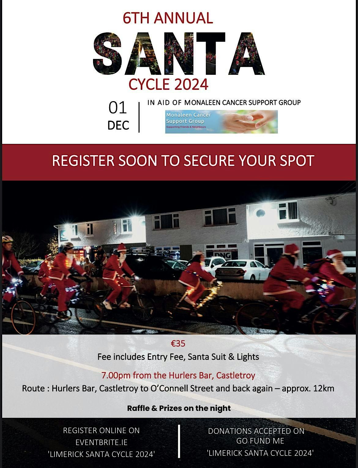Limerick Santa Cycle 2024, Hurlers Pub, Limerick, 1 December 2024 ...