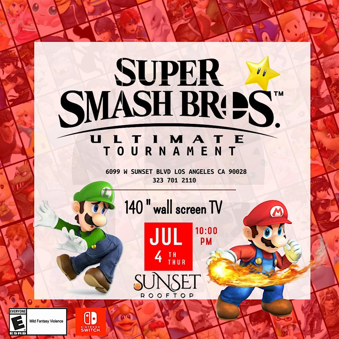 Super Smash Bros Ultimate Tournament, SUNSET ROOFTOP, Los Angeles, 4 ...