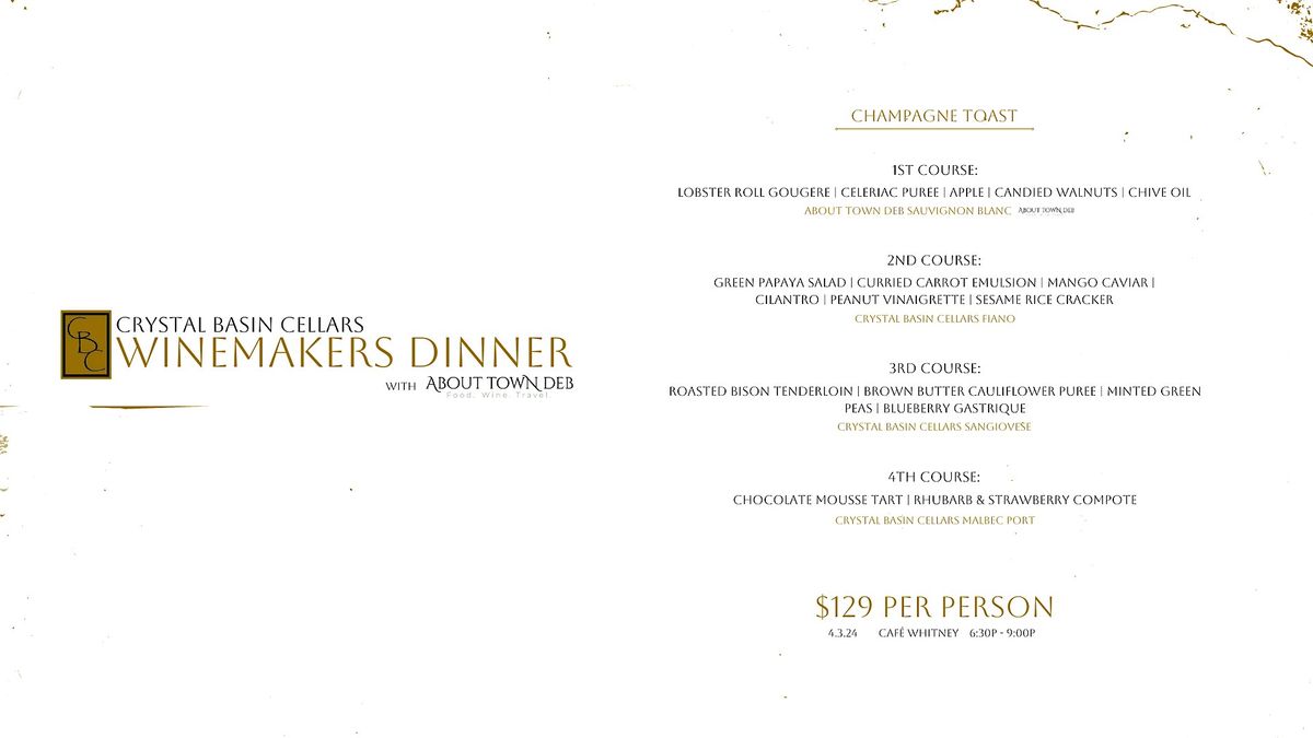 Cafe Whitney Wine Makers Dinner, Cafe Whitney, Reno, 2 April 2024 ...