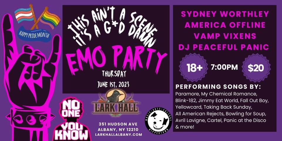 No One You Know Presents Emo Party (18 and over), Lark Hall, Albany, 1 June