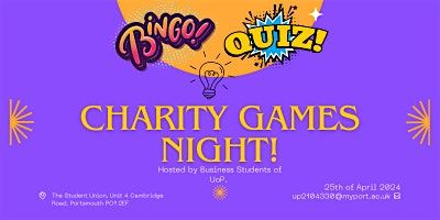 Charity Games Night, University of Portsmouth Students' Union, 25 April ...