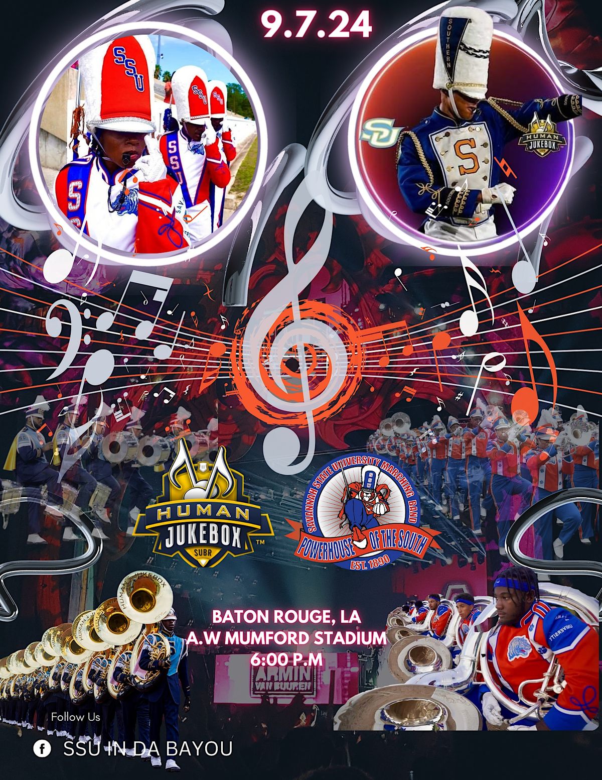 SSU in DA BAYOU, GAME DAY (SSU vs SU) Baton Rouge, LA, 300 Canal Street, New Orleans, LA, USA, 7 ...