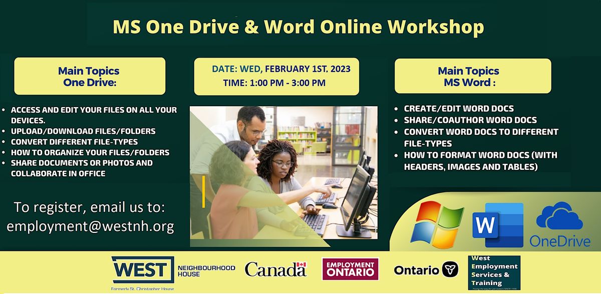 Intro to Microsoft One Drive & Word, February 1 2023 | Online Event ...