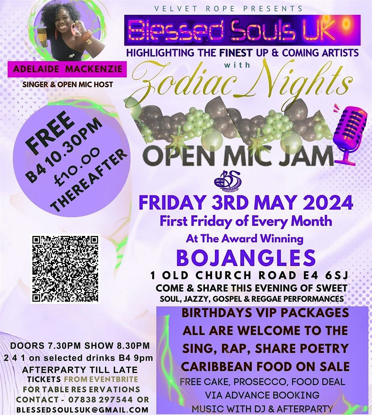 Zodiac Nights Presents Blessed Souls Open Mic & Party Night, Bojangles ...