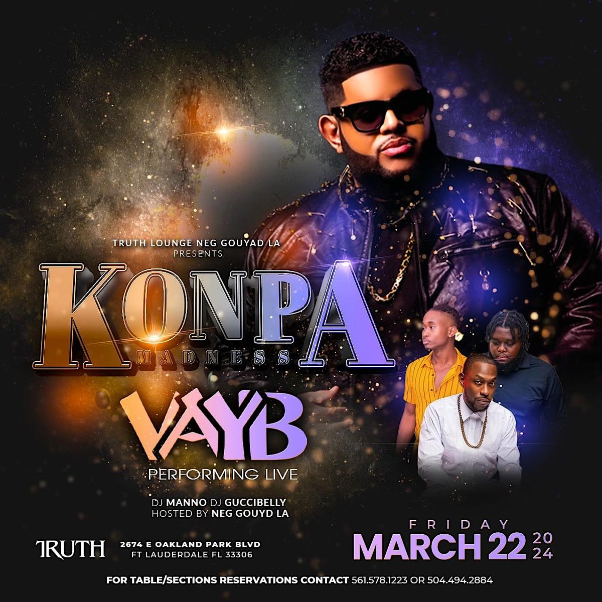 Konpa Madness W/ VAYB Performing Live, Truth Lounge, Fort Lauderdale ...