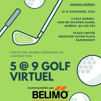 Golf virtuel YEA ASHRAE Québec 2024, VGolf Québec - Complexe Récréatif ...