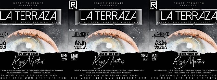 "Terraza Wednesdays" Industry Latin - Tech House Night, Reset Bar ...