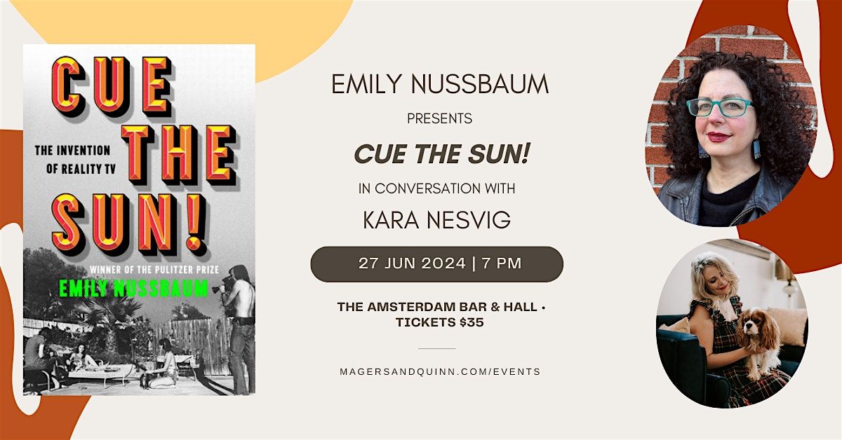 Emily Nussbaum presents Cue the Sun!, Amsterdam Bar & Hall, Saint Paul ...