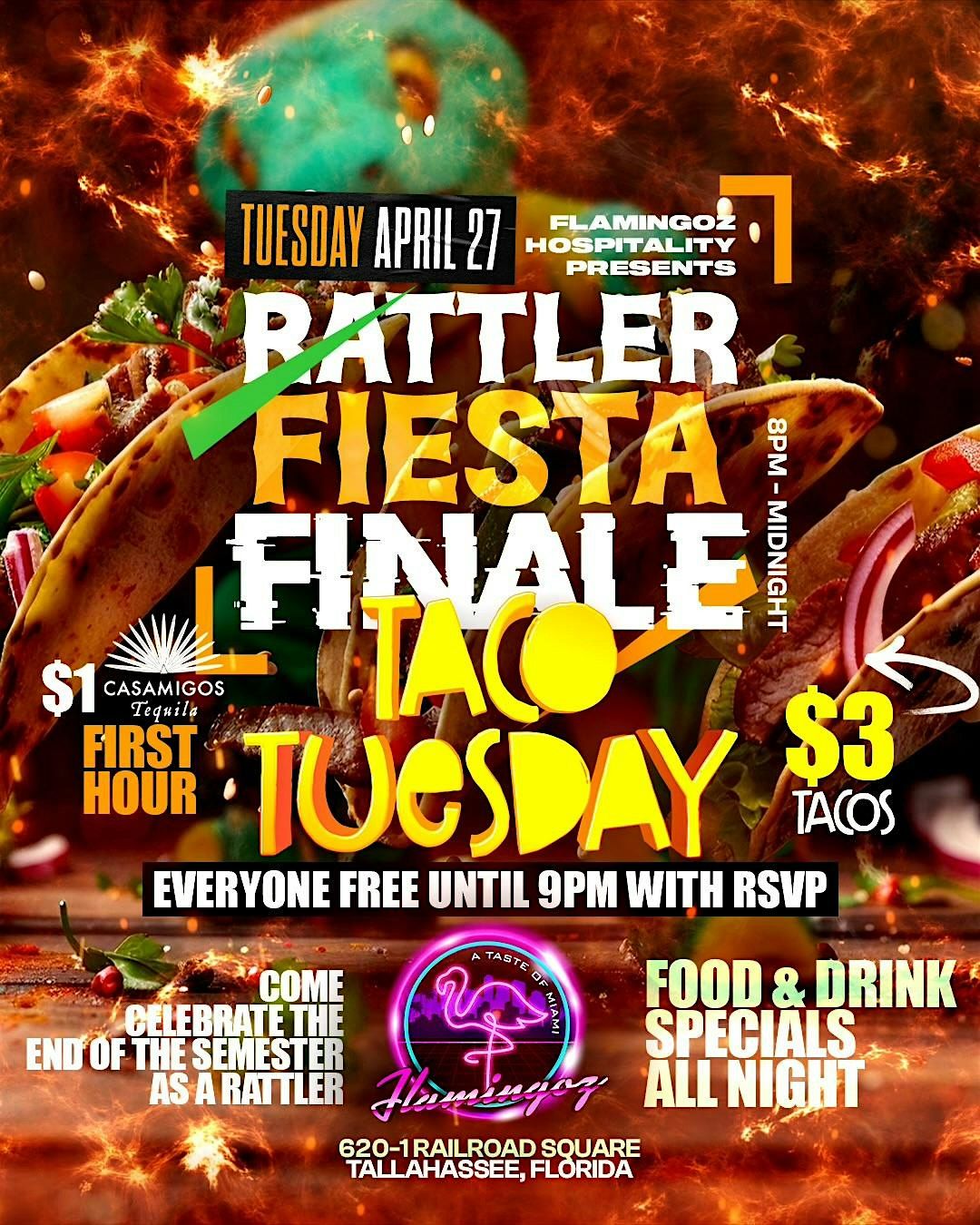 Rattler Fiesta Finale Taco Tuesday, Flamingoz a taste of Miami ...