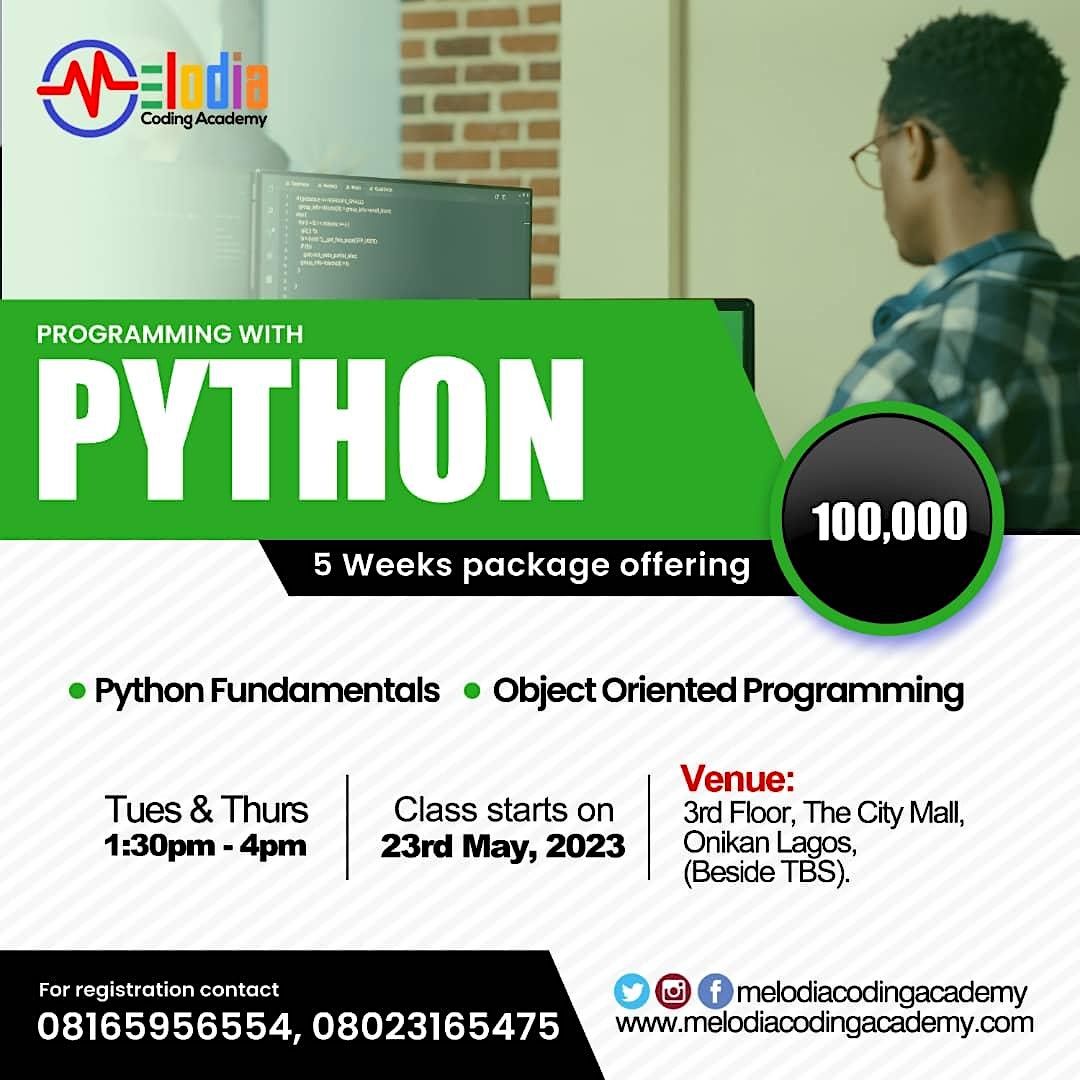 Programming with PYTHON, The City Mall Lagos Island Lagos, 23 May to 22 ...