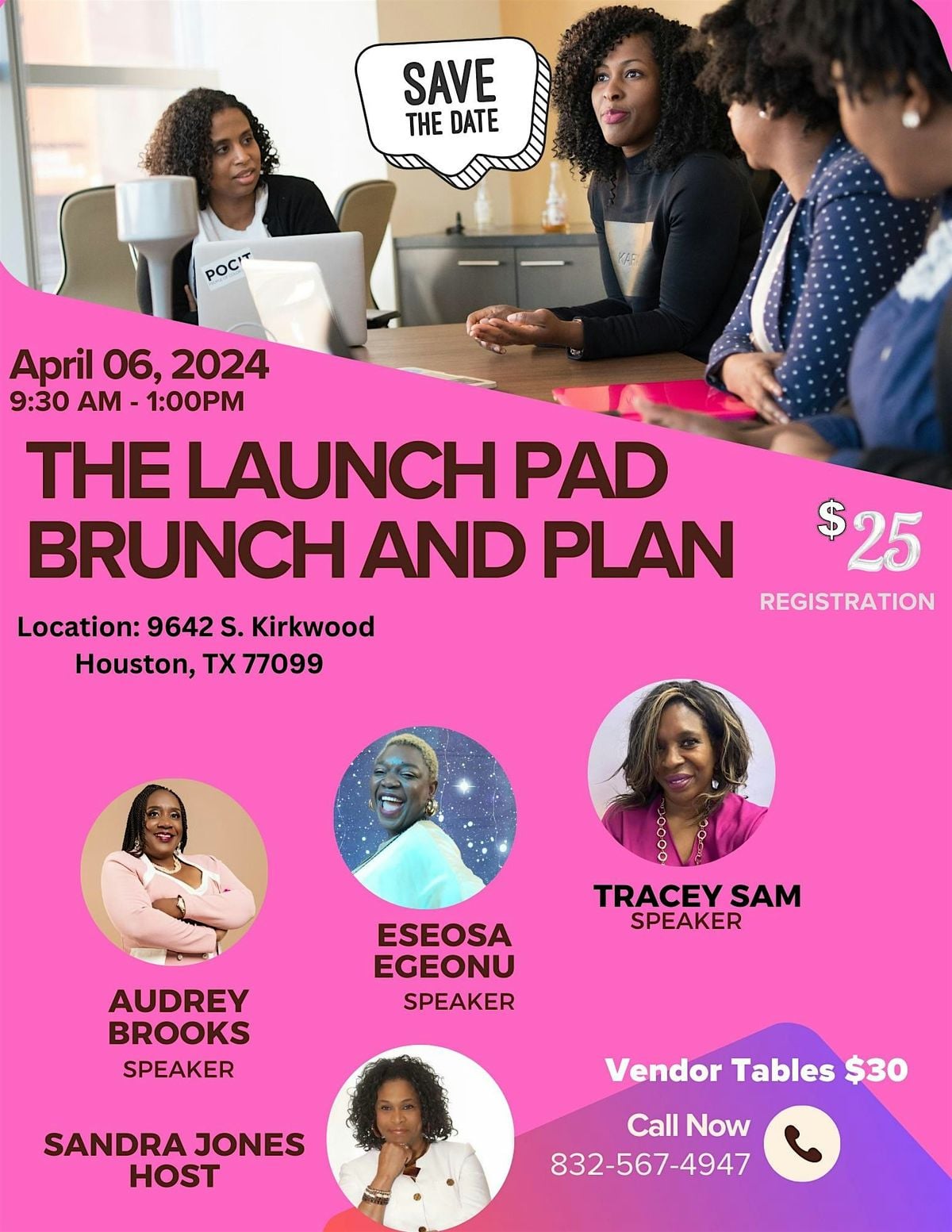 The Launch Pad Brunch & Plan, Miracles Chamber, Houston, 6 April 2024 ...