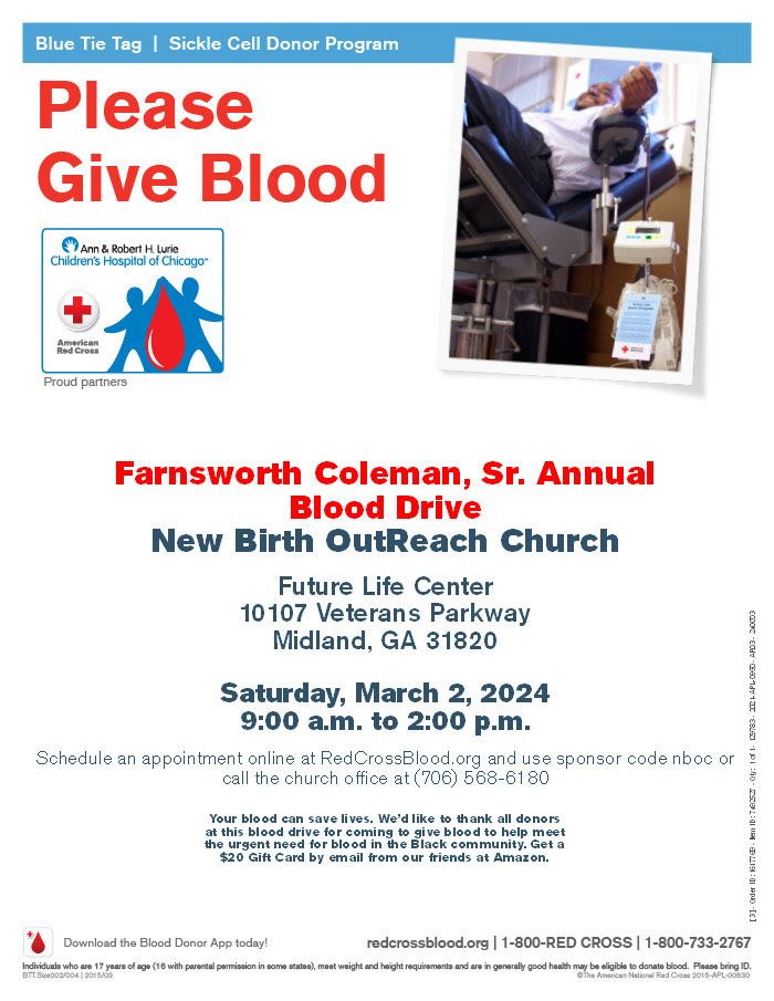 Farnsworth Coleman Sr. Annual Blood Drive, 10107 Veterans Pkwy, Midland ...