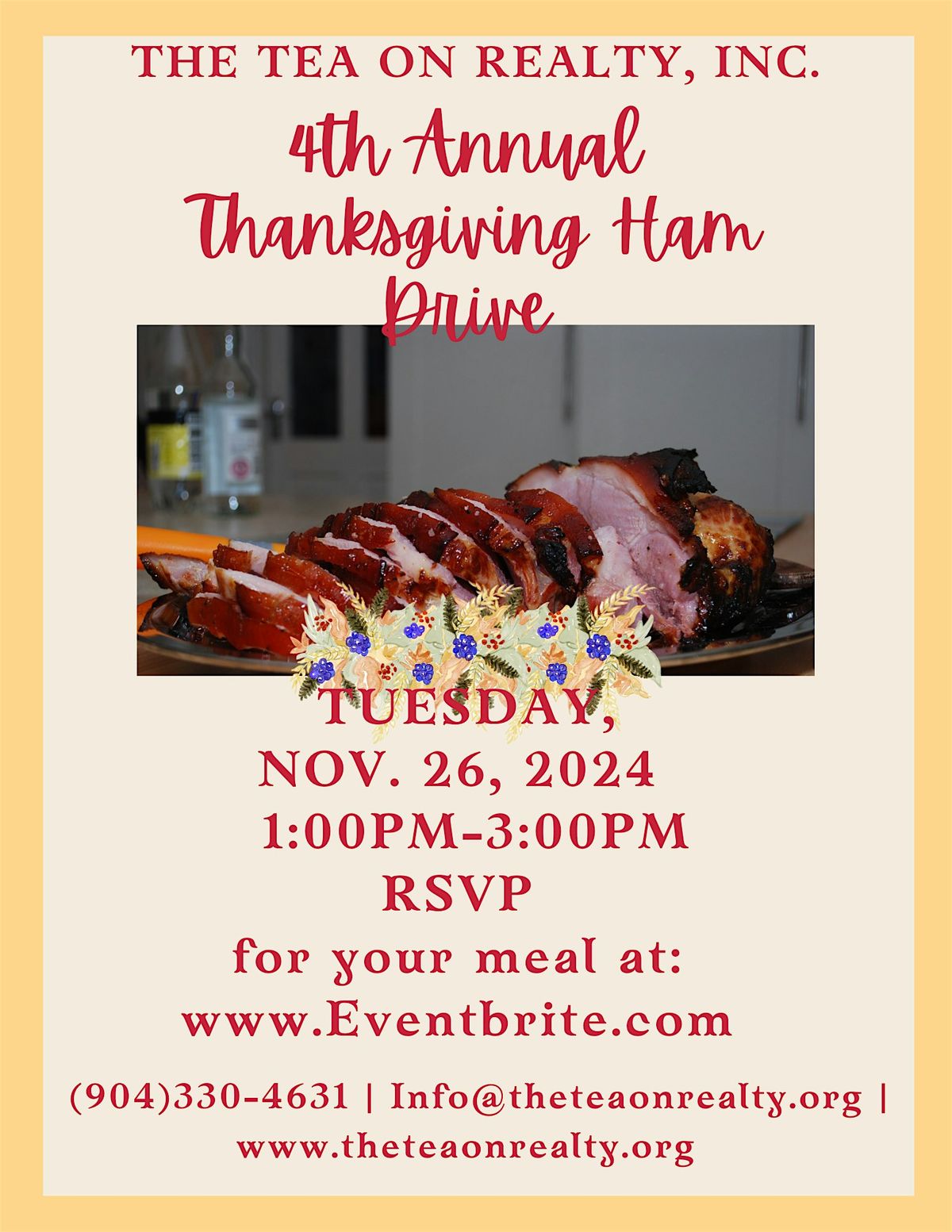 Thanksgiving Ham Drive!, TBD, Jacksonville, 26 November 2024 | AllEvents