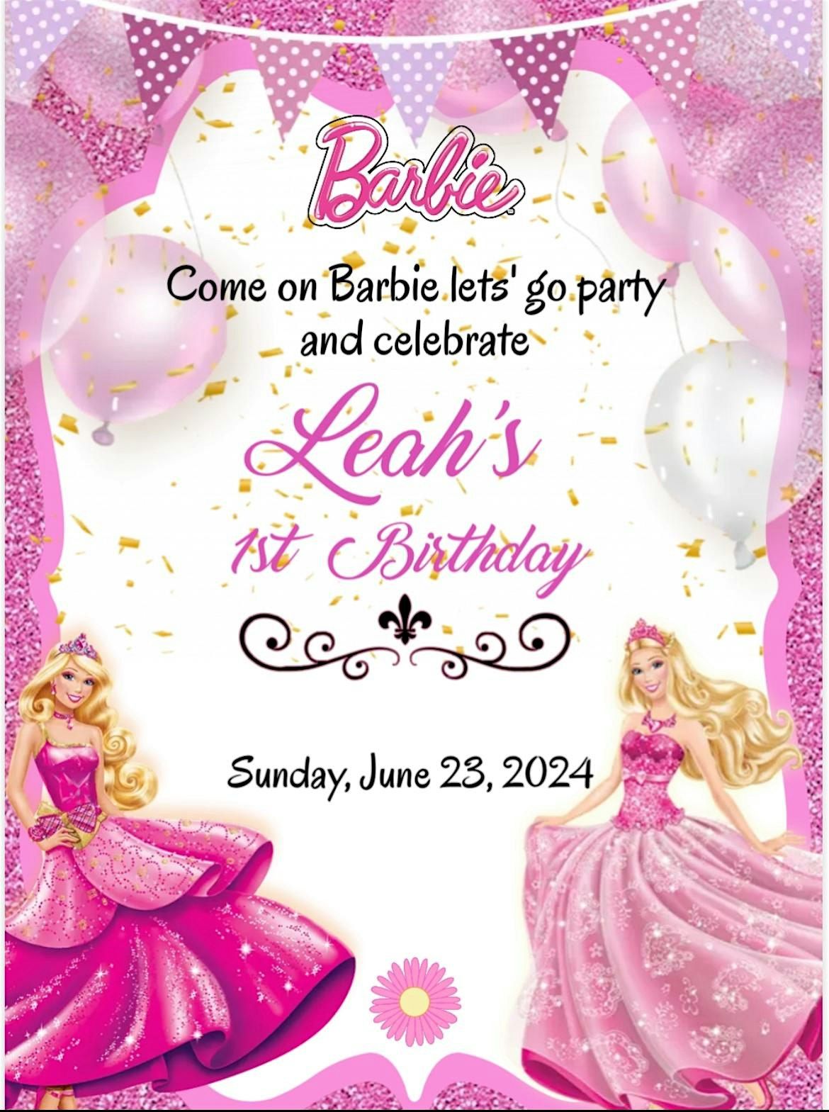Leah’s First Birthday Party - Barbie Edition, Leah’s Residence, Nassau ...