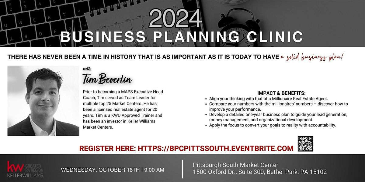 Business Planning Clinic with Tim Beverlin - Pittsburgh South, 1500 ...