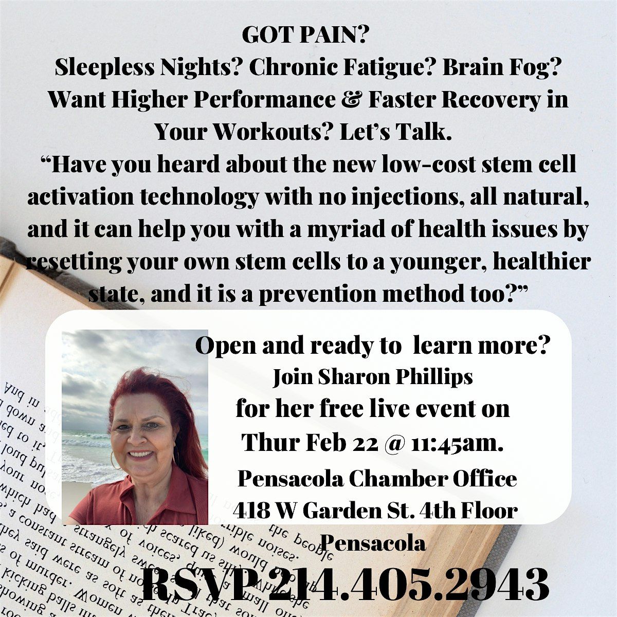 Imagine a Life Without Pain!, 418 W Garden St, Pensacola, 22 February ...