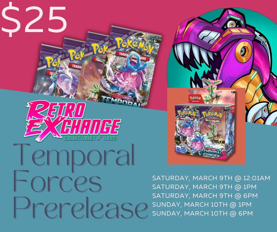 Pokemon Temporal Forces Prerelease, Retro Exchange, Winslow, 9 March ...