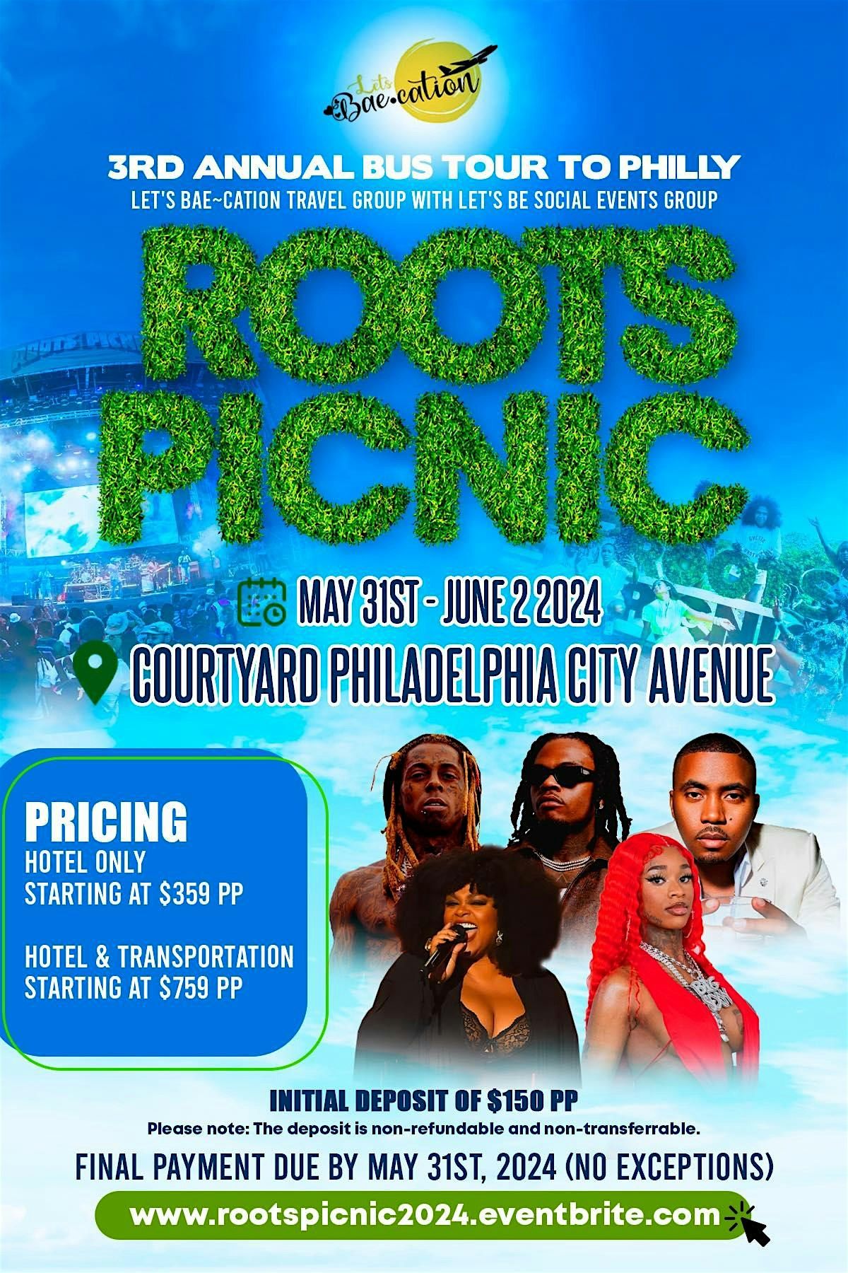 Roots Picnic 2024: DMV Bus Tour, The Mann Center, Philadelphia, 31 May ...