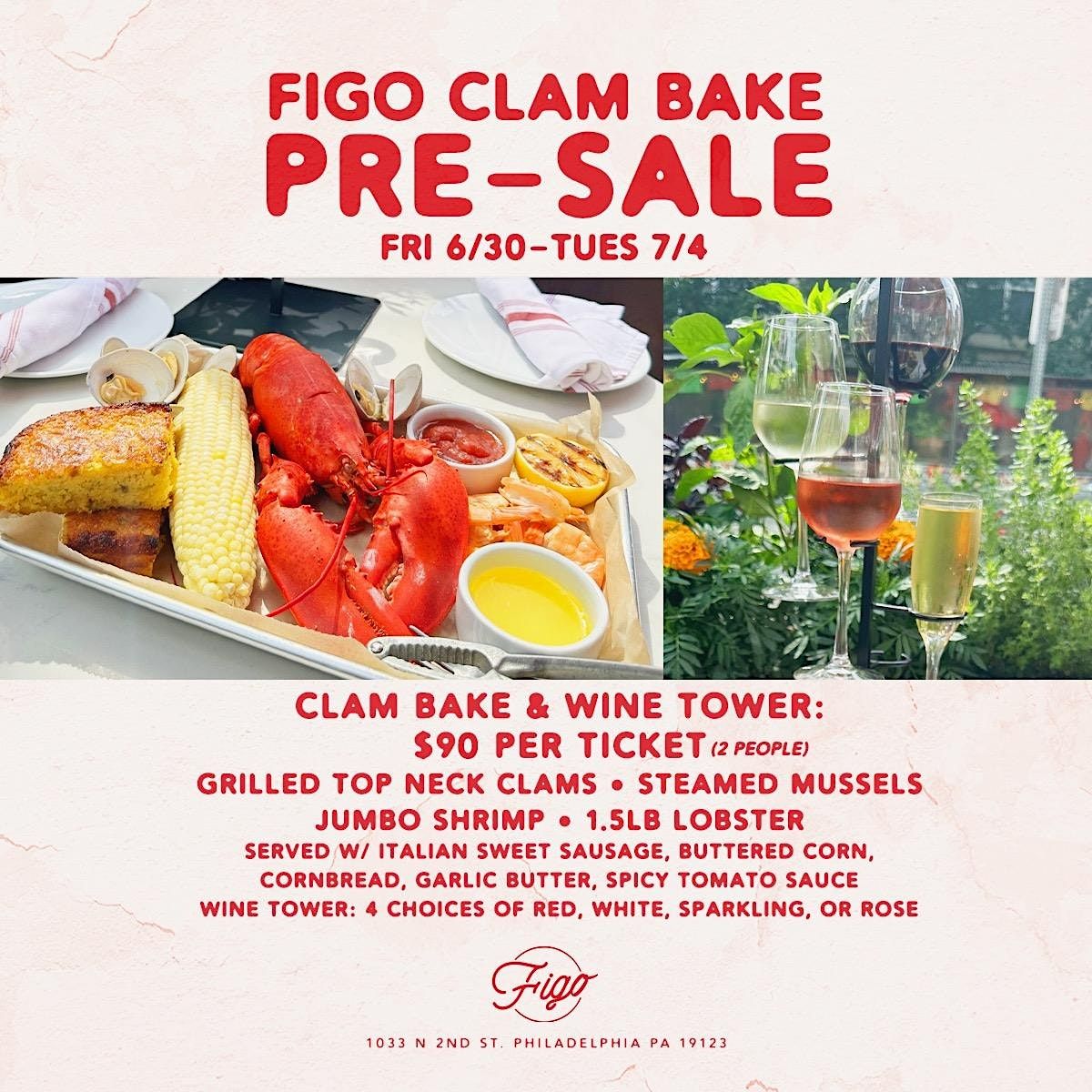 Summer Lobster Clam Bake, Figo, Philadelphia, 1 July 2023 | AllEvents.in