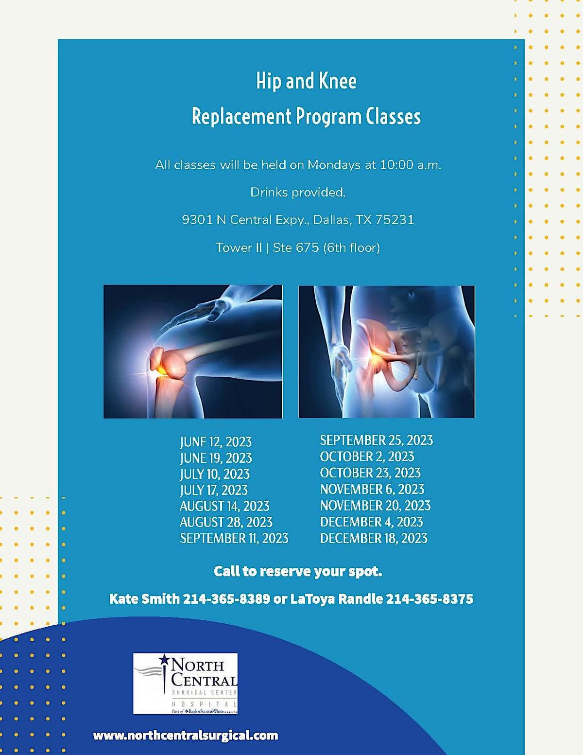 North Central Surgical Center Hip and Knee Replacement Program Class ...