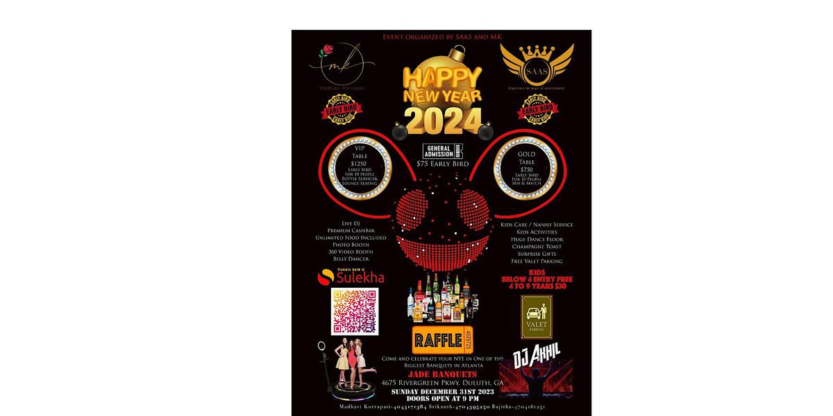 NYE 24K Gold event hosted by SAAS Events & MK, Jade Banquets, Duluth ...