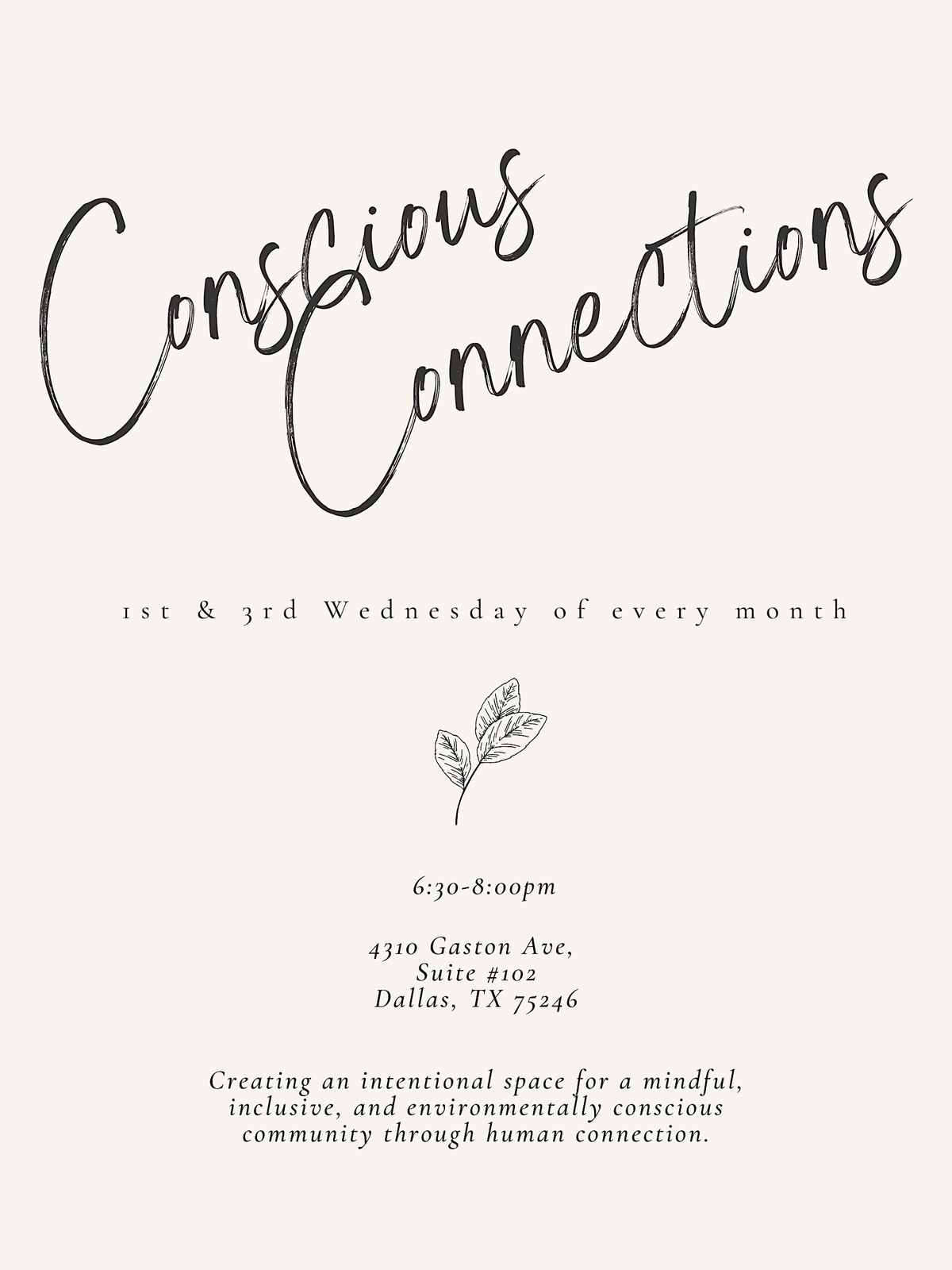 Conscious Connections, The Lightroom Studio, Dallas, 17 May 2023 ...