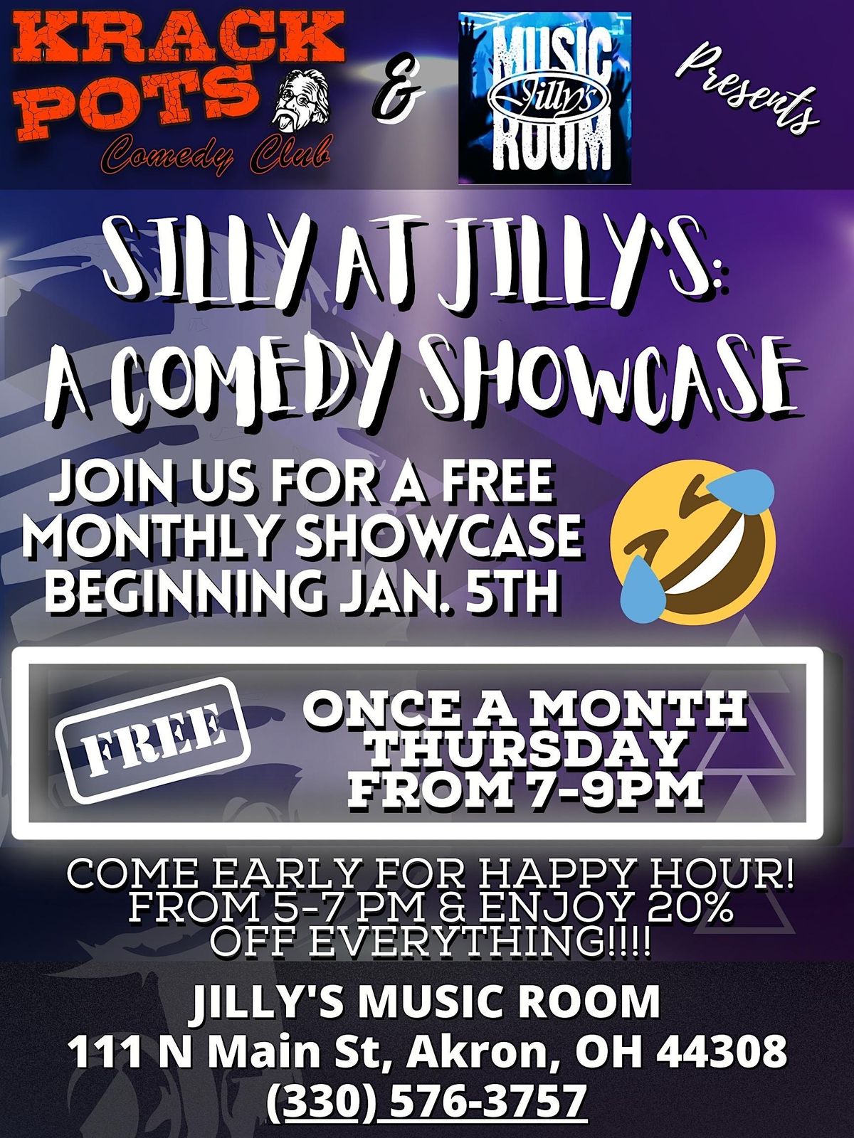 Silly at Jillys A FREE Comedy Showcase, Jilly's Music Room, Akron, 5 ...