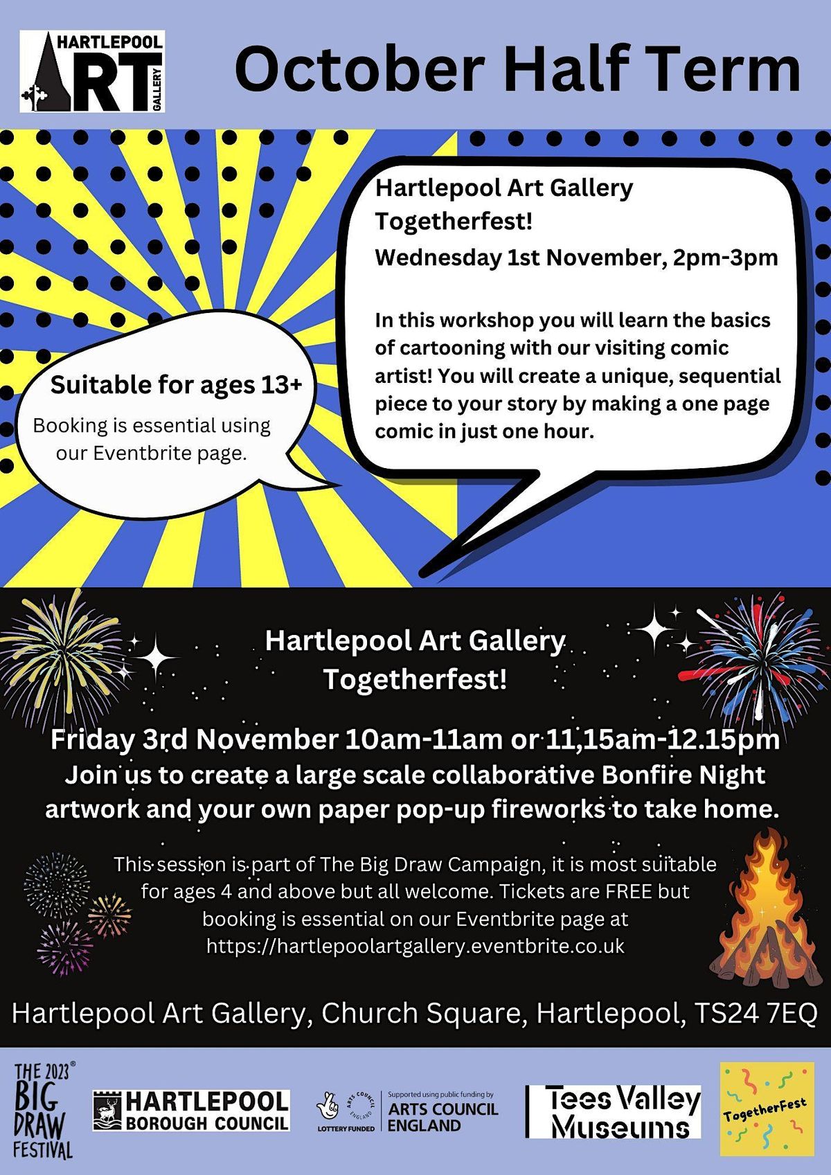 Hartlepool Art Gallery - Bonfire Night Art -11.15am session, Hartlepool ...