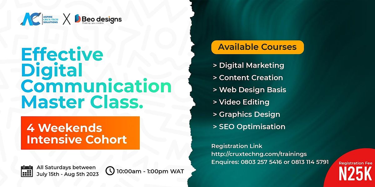 Effective Digital Communication Master Class, July 22 2023 | Online ...