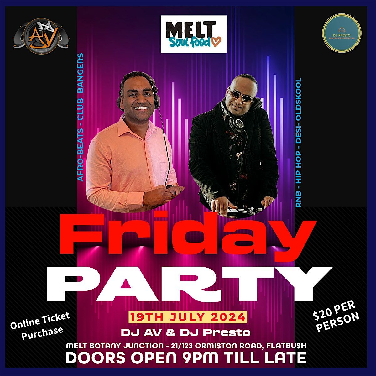 Friday Party, Melt Burgers & Ribs, Auckland, 19 July to 20 July | AllEvents