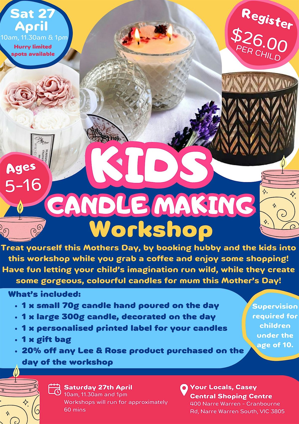 Kids Candle Making Workshop, Casey Central, Narre Warren South, 27 ...