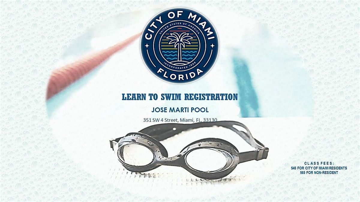 Jose Marti Pool Adult Swim Class Mon-Wed (8:00PM-8:45PM) June 2024 ...