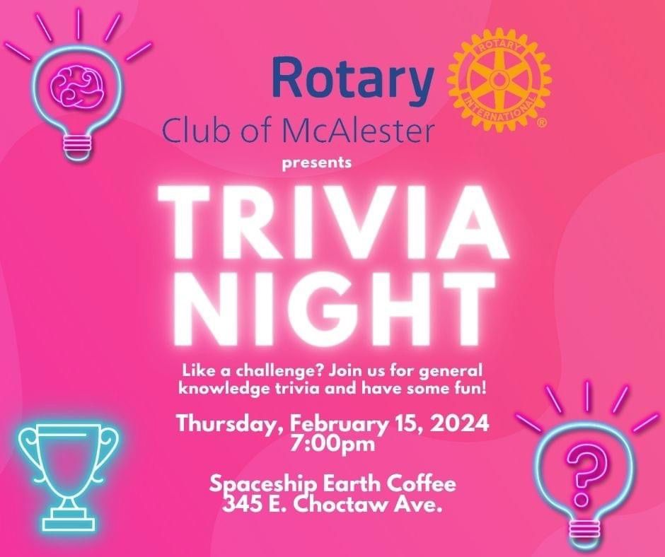 SPONSORED TRIVIA: Rotary Club of McAlester , 345 E Choctaw Ave ...