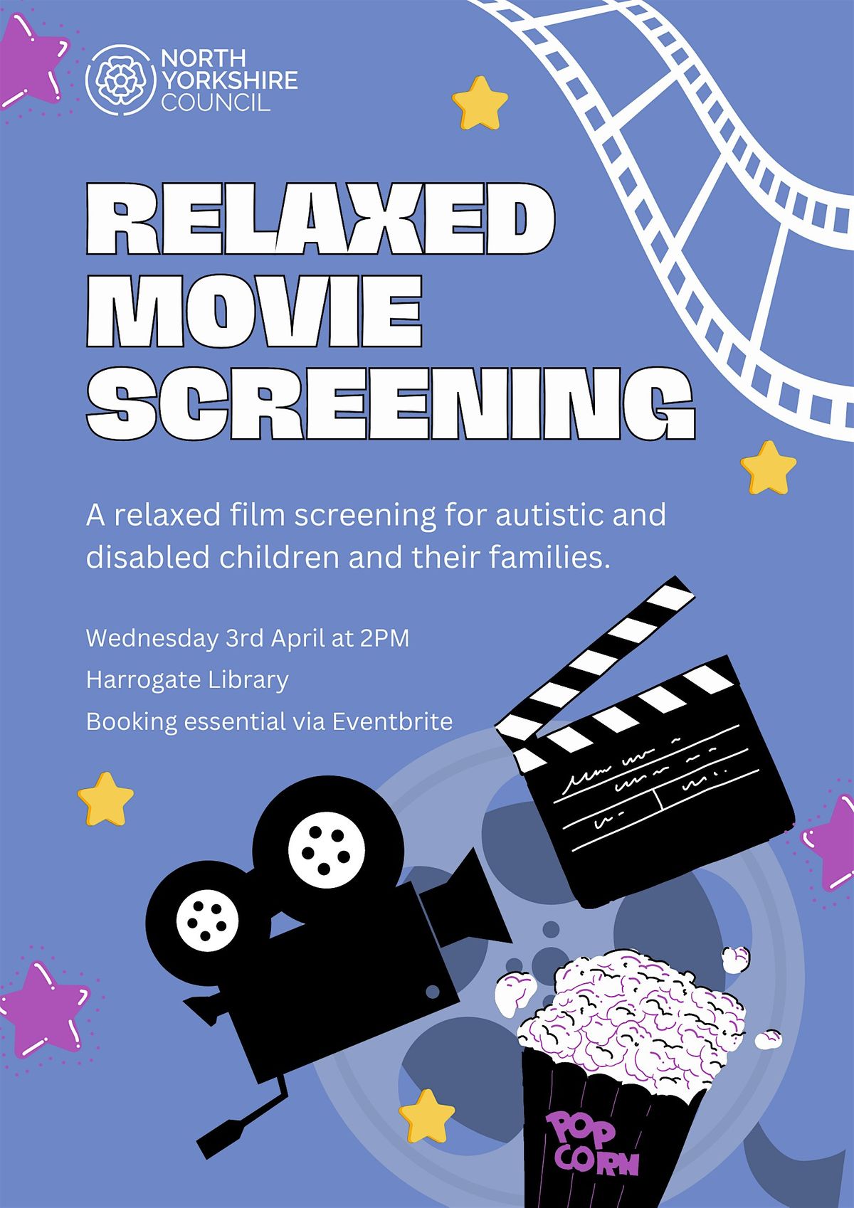 Relaxed film screening, Harrogate Library, 3 April 2024 | AllEvents.in