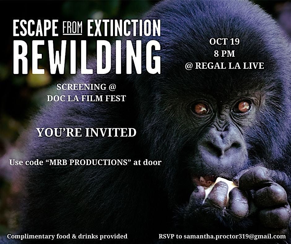 Free Screening of Meryl Streep Doc, "Escape from Extinction: Rewilding", Regal LA Live, Los ...