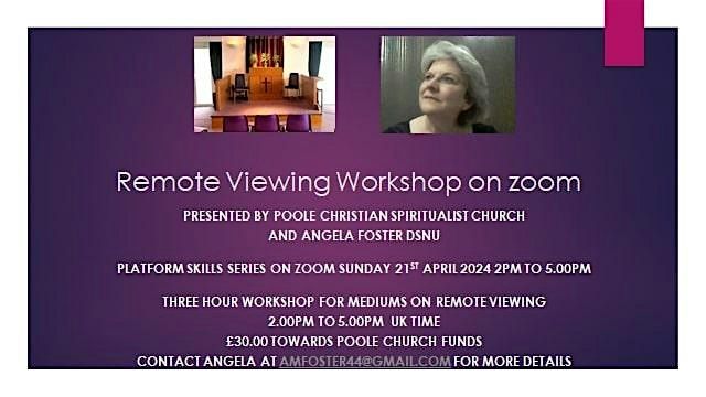 Remote Viewing with Angela Foster DSNU, Poole Christian Spiritualist ...