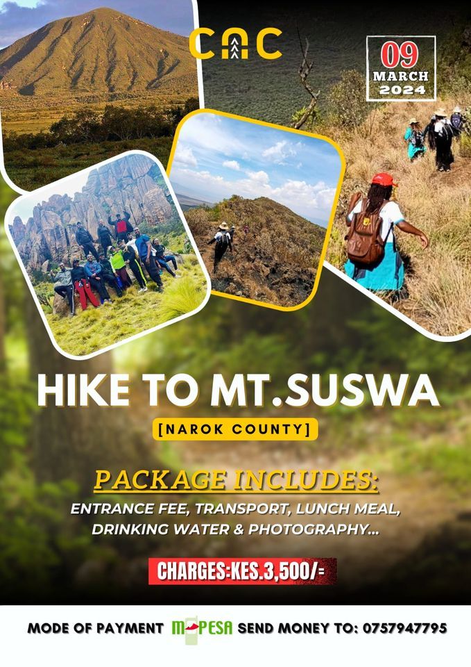 HIKE TO MT.SUSWA 9TH MARCH 3500/= ONLY, Suswa Narok, Naivasha, March 9 ...