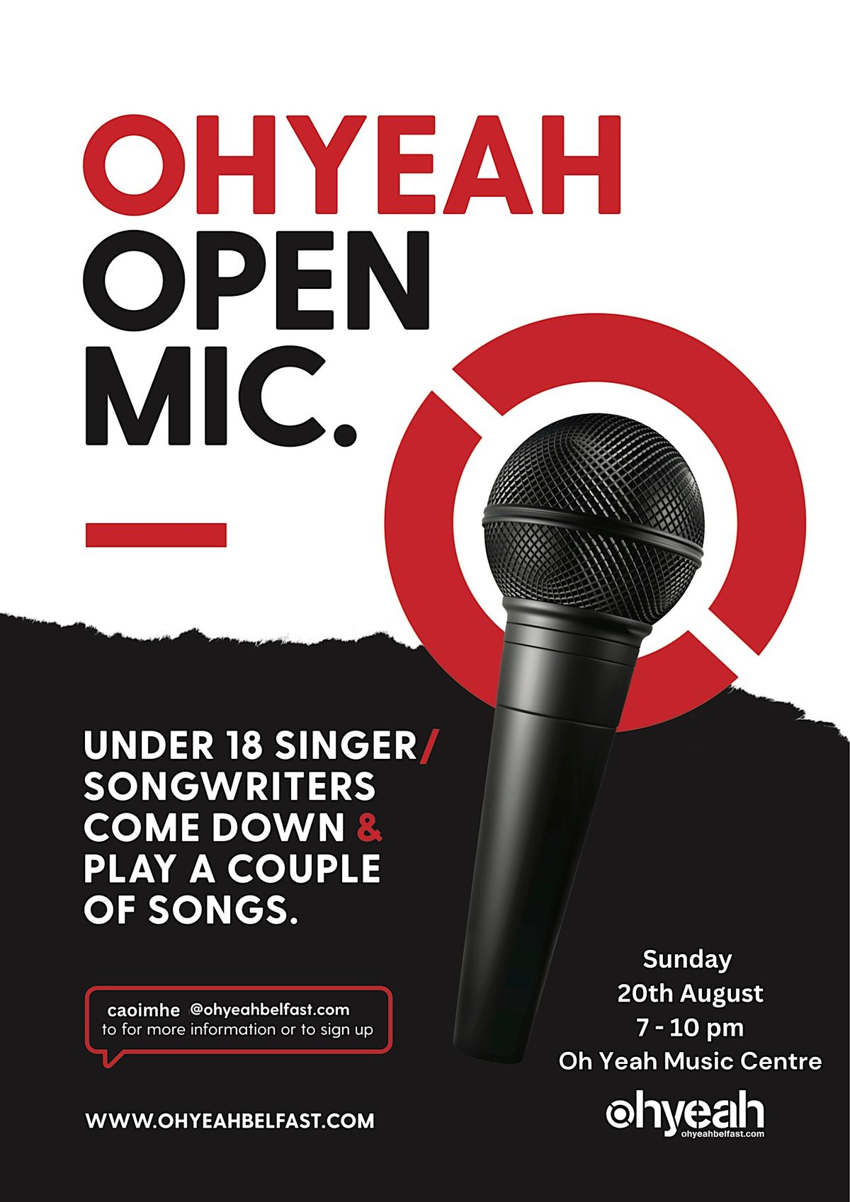 Youth Open Mic, Oh Yeah Music Centre, Belfast, 20 August 2023 | AllEvents.in