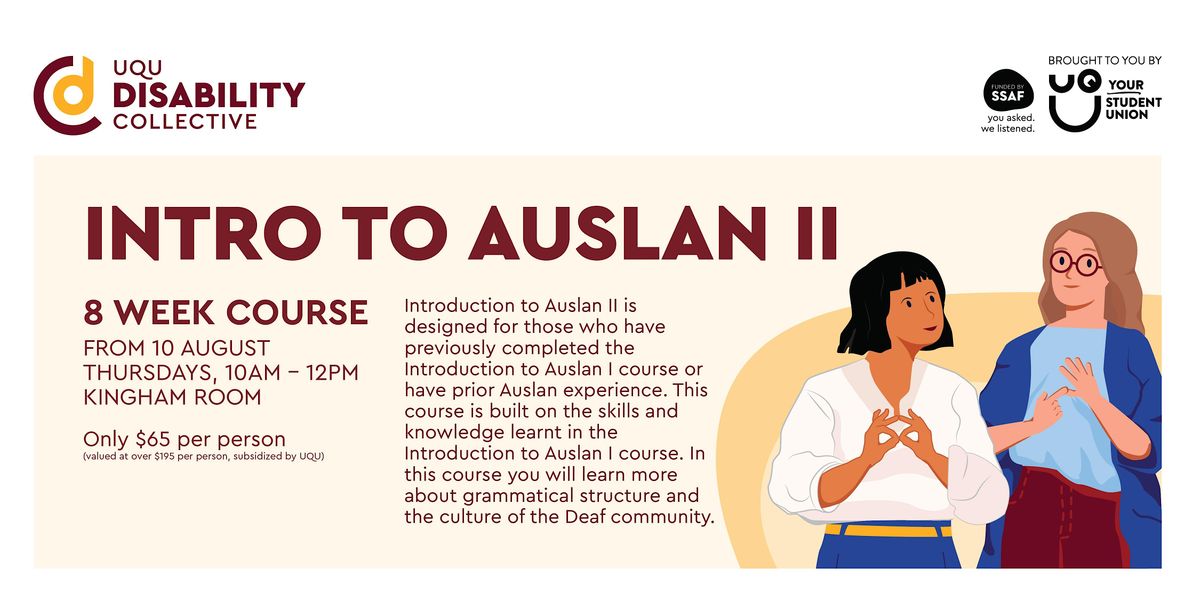 Introduction to Auslan Class II, Kingham Room, St Lucia South, 10 ...