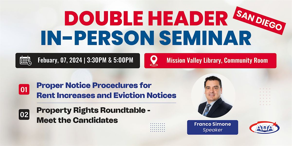 SD Proper Notice Procedures & Meet SD City Candidates, Mission Valley ...