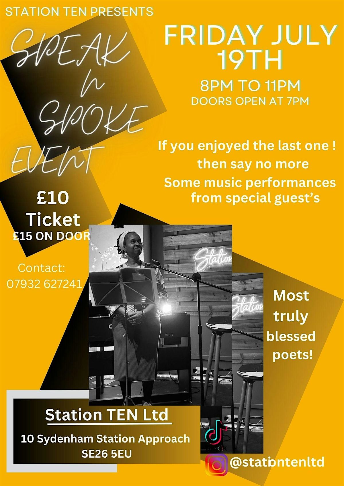 SPEAK N SPOKE, Station Ten, London, 19 July 2024 | AllEvents.in