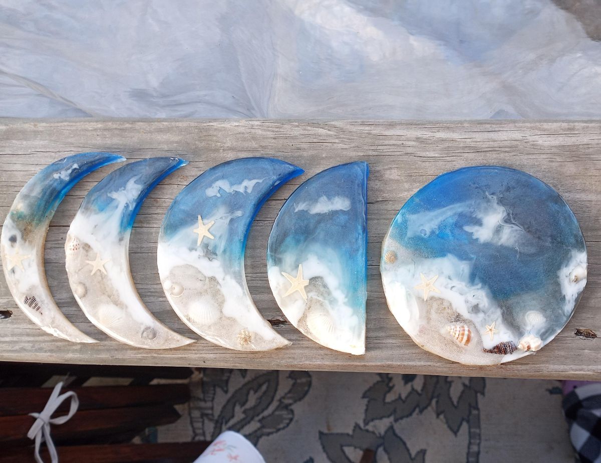 Beginner Resin moon phases workshop- you pick the colors and design ...