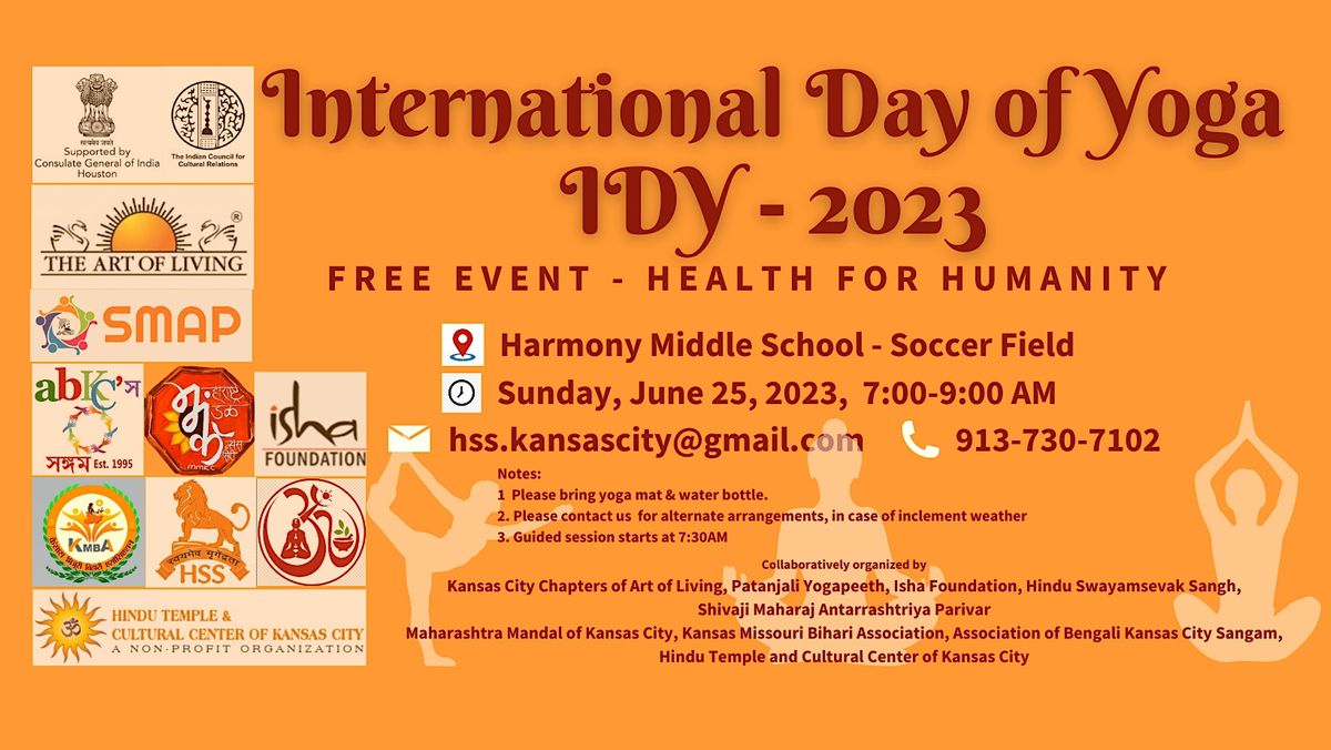International Day of Yoga (IDY) - 2023 at Kansas City, Harmony Middle ...