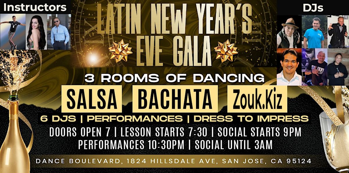 Latin New Years Eve Gala - 3 rooms of dancing - Bachata, Salsa, Zouk ...