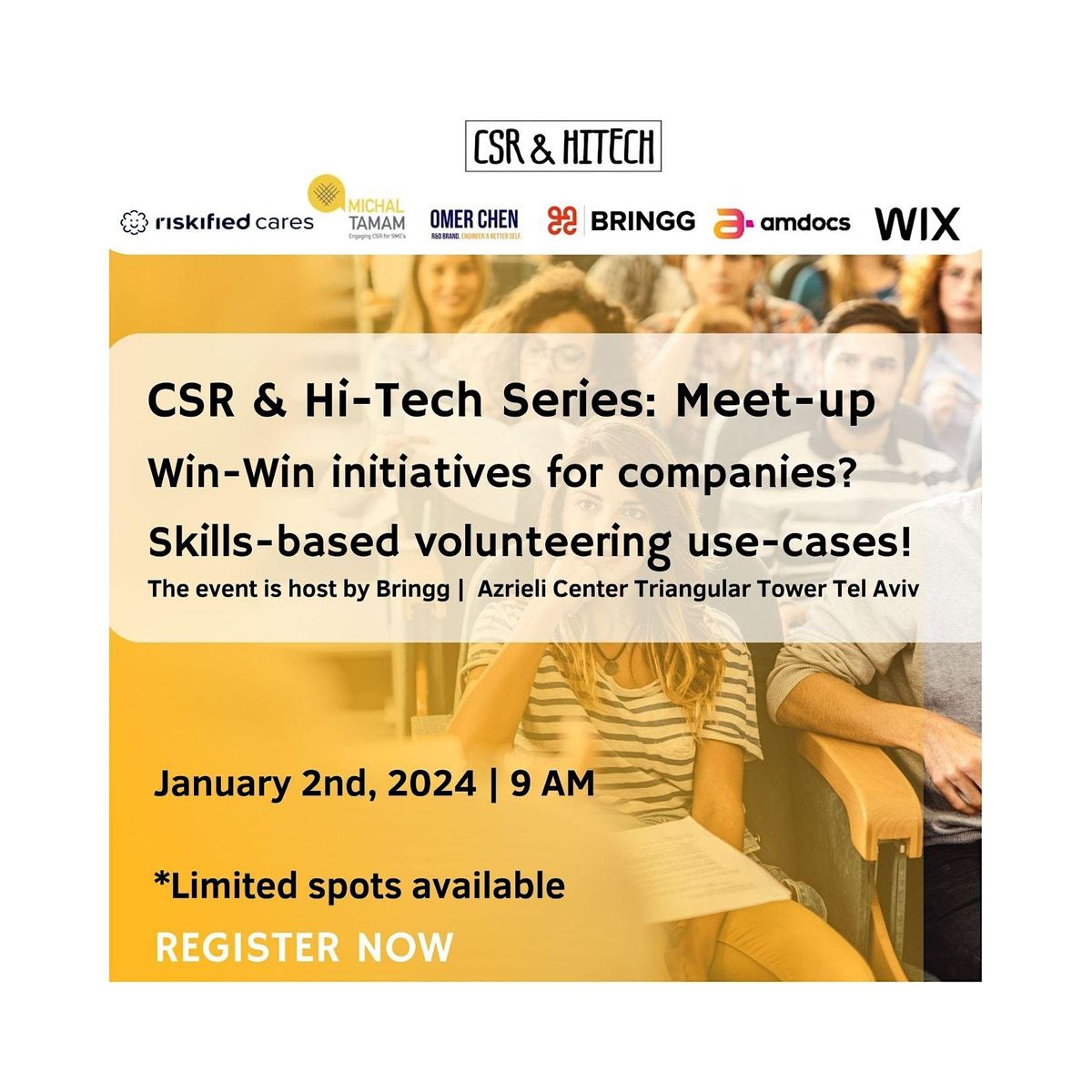 CSR & HiTech Meetup : Skills-based volunteering case-studies, Bringg, Tel Aviv-Jaffa, 2 January ...